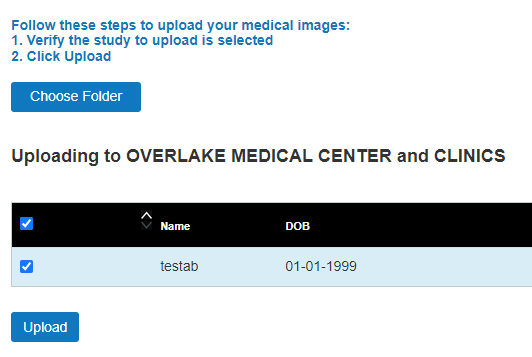 Upload your Medical Imaging to Overlake via PowerShare